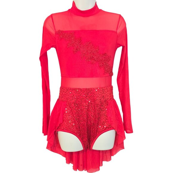 Weissman | Other | Weissman Size Ma Red Metallic Foil Mesh Bodice ...